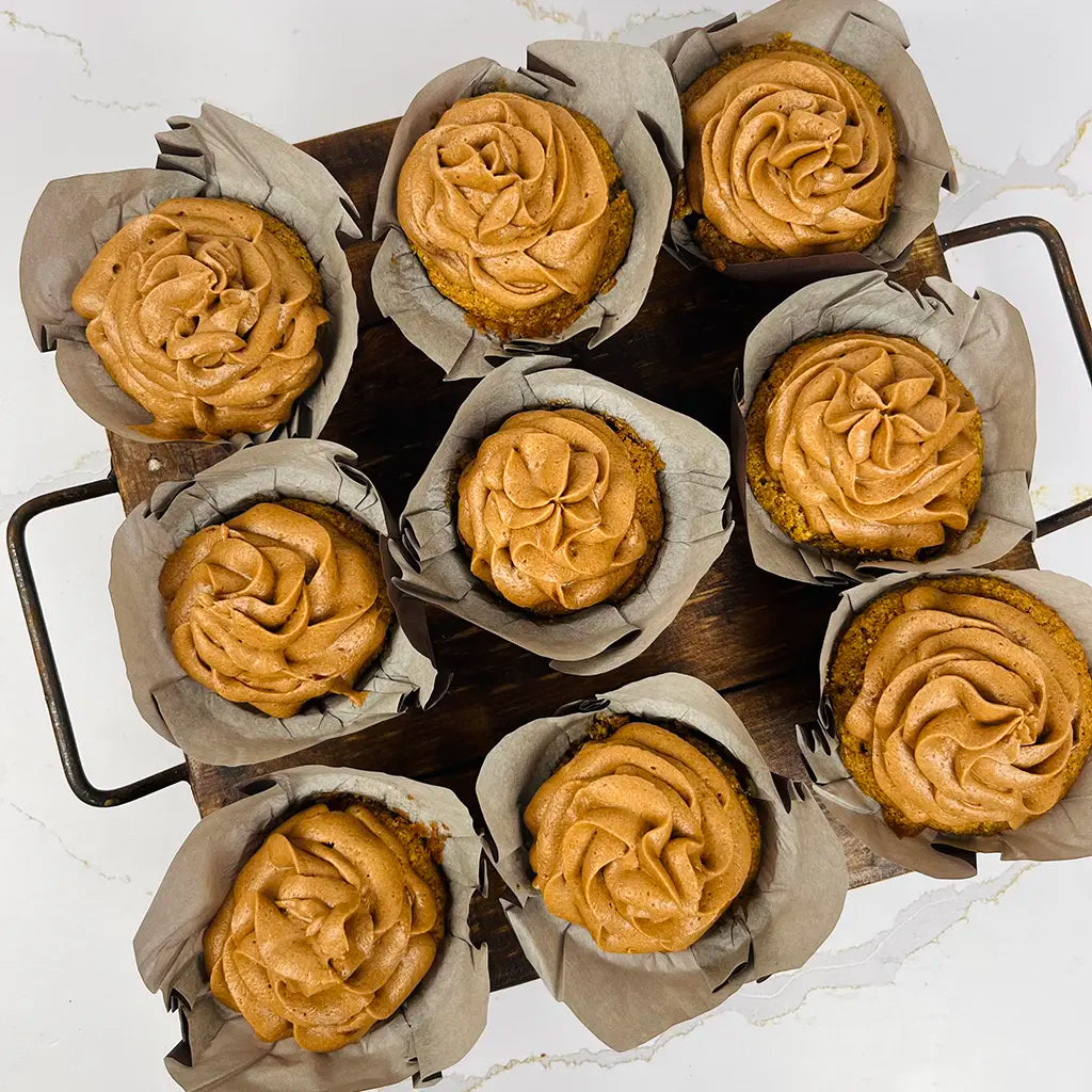 Whole Grain Vanilla Cupcakes With Carob Frosting
