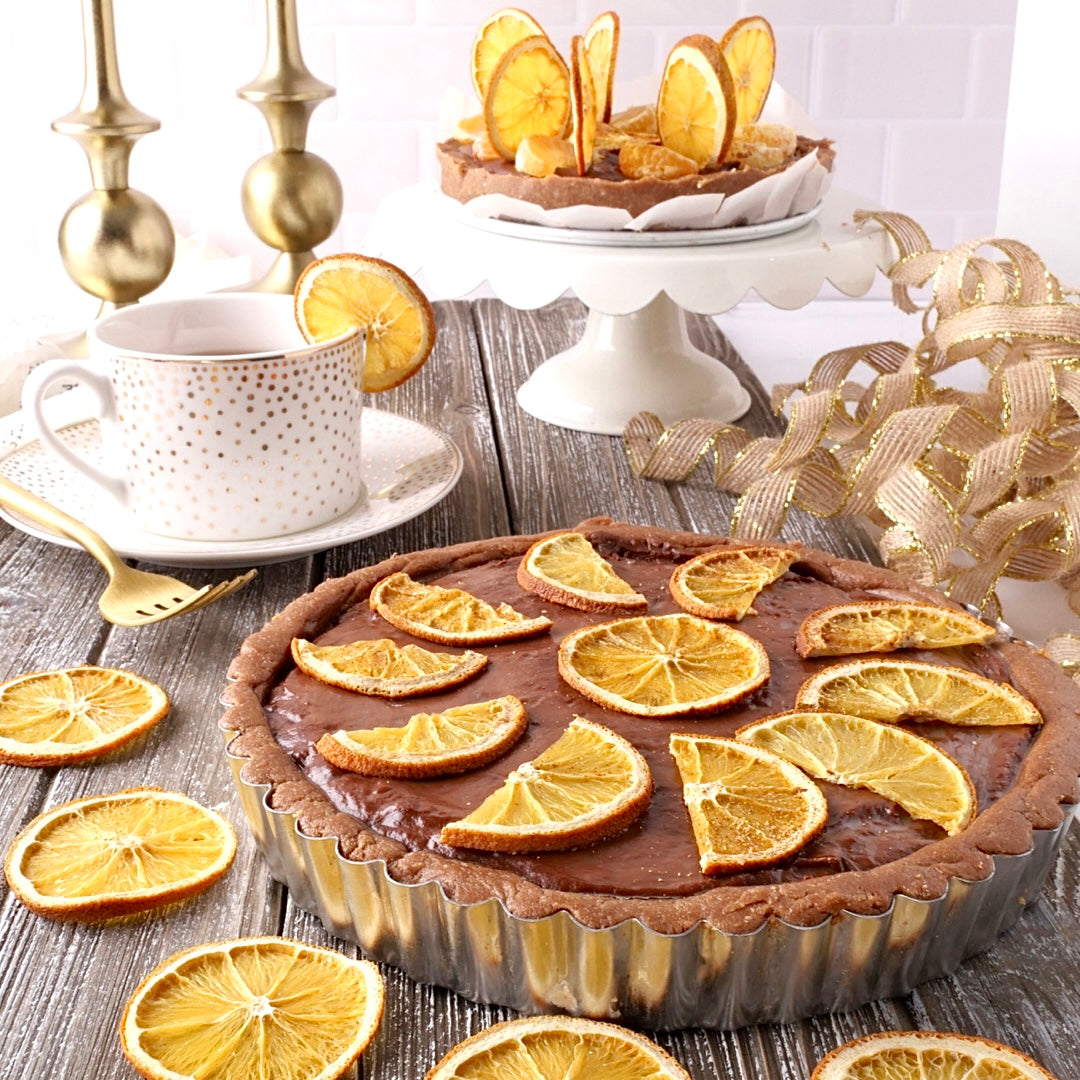 NO BAKE ORANGE, GINGER CAROB TART | Missy J's