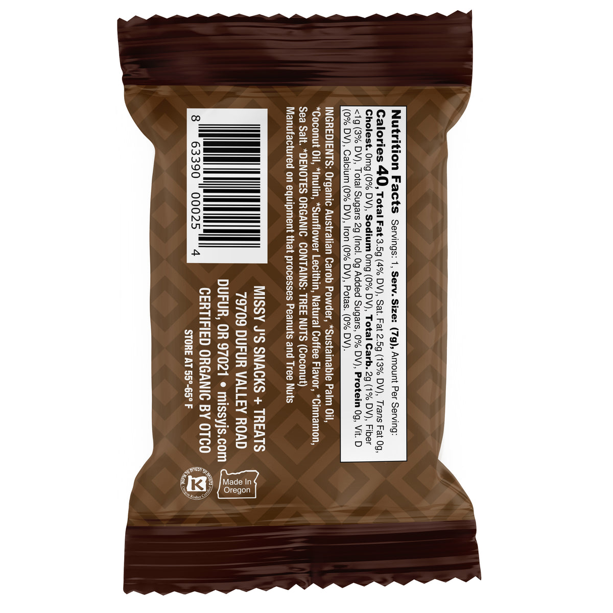 Coffee Unsweetened Dark Carob Delights | MissyJs Natural Candy