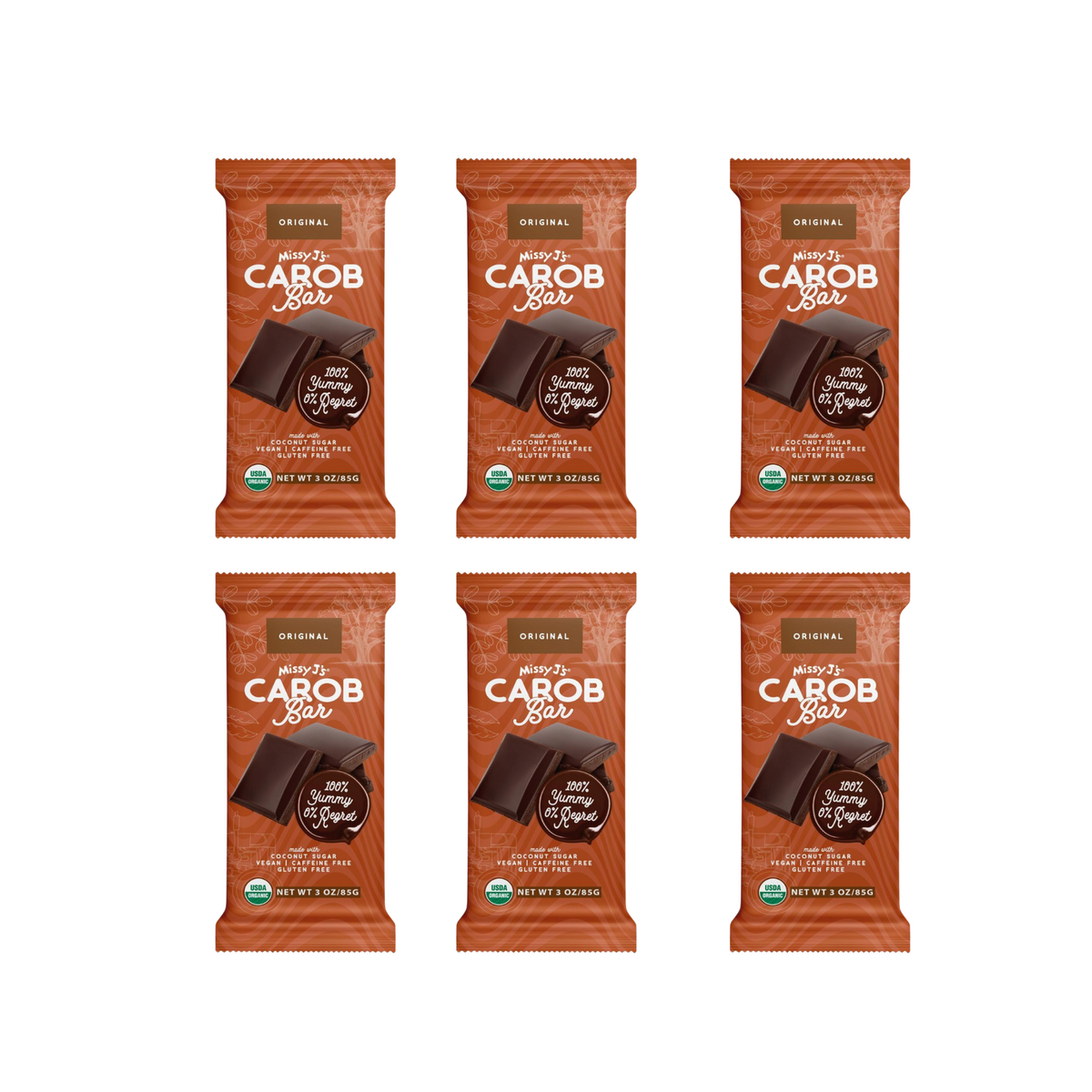 Missy J’s Organic Carob Candy Bar – 2, 6, 12 Pack