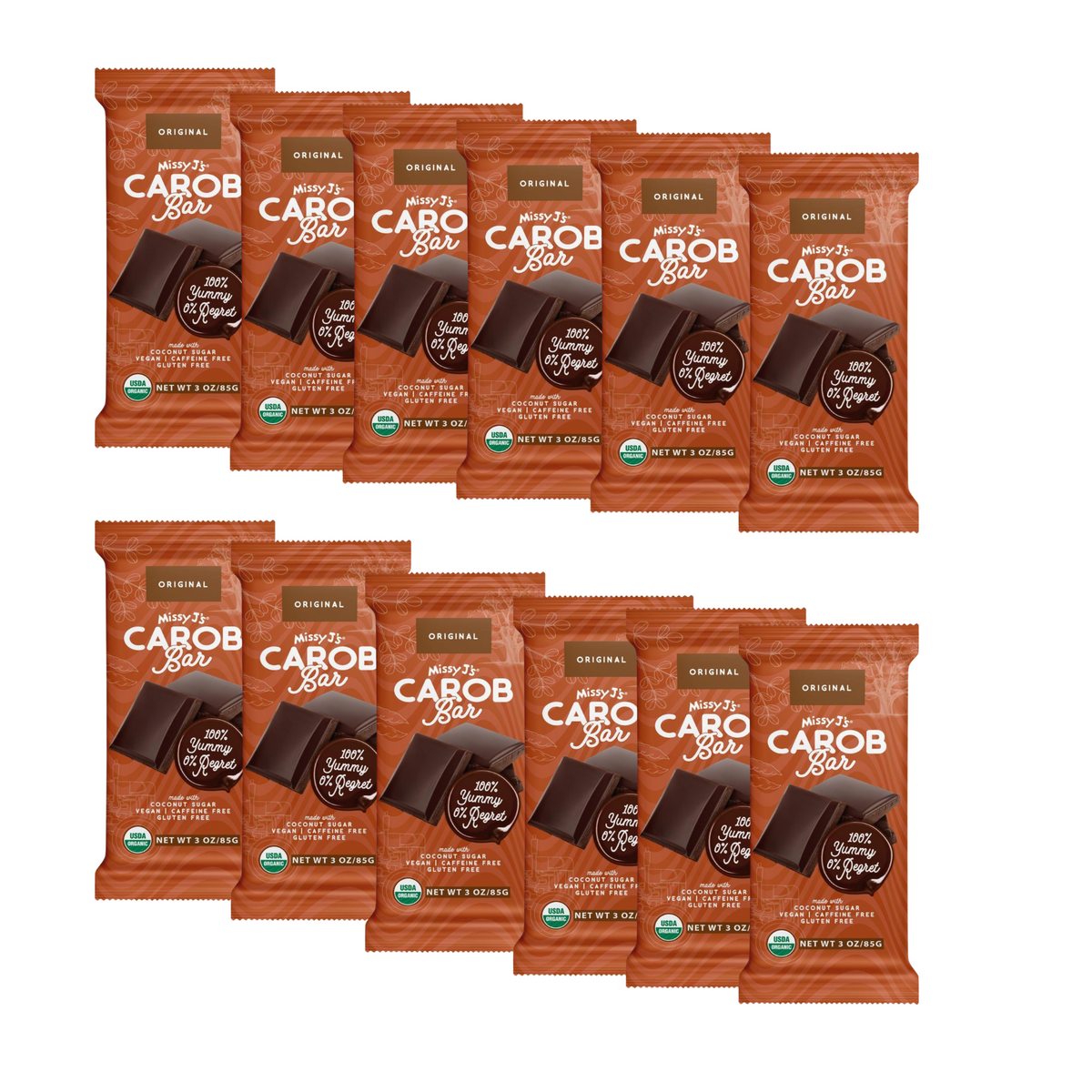 Missy J’s Organic Carob Candy Bar – 2, 6, 12 Pack