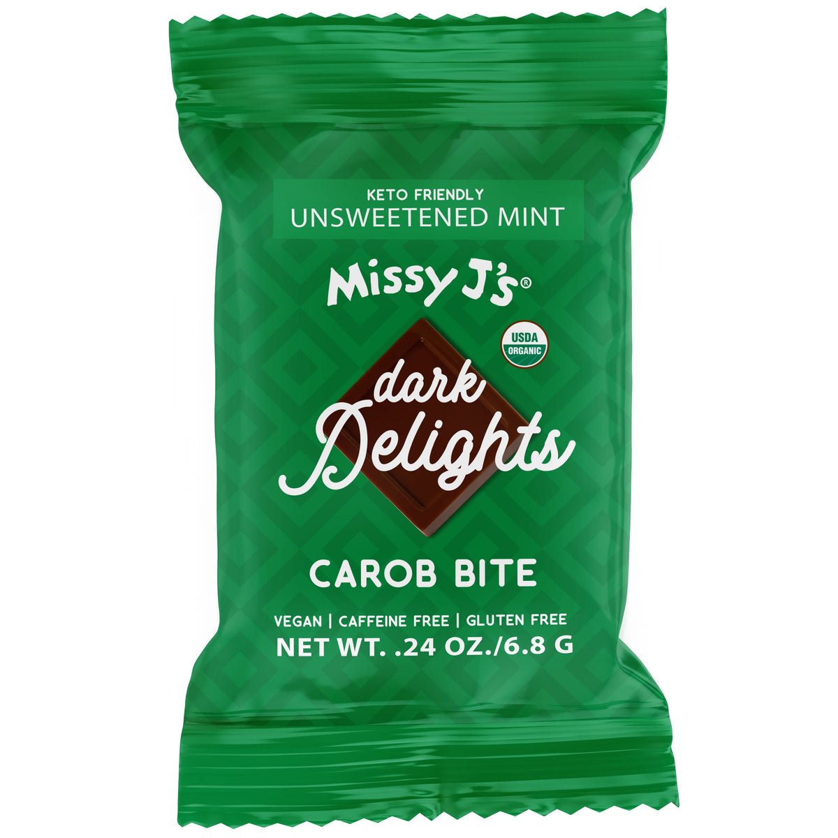 Mint Unsweetened Dark Carob Delights | MissyJs Natural Candy